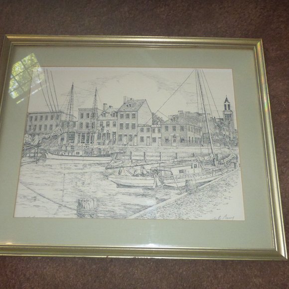 Vintage | Art | Vintage Framed Fells Point Art Print | Poshmark